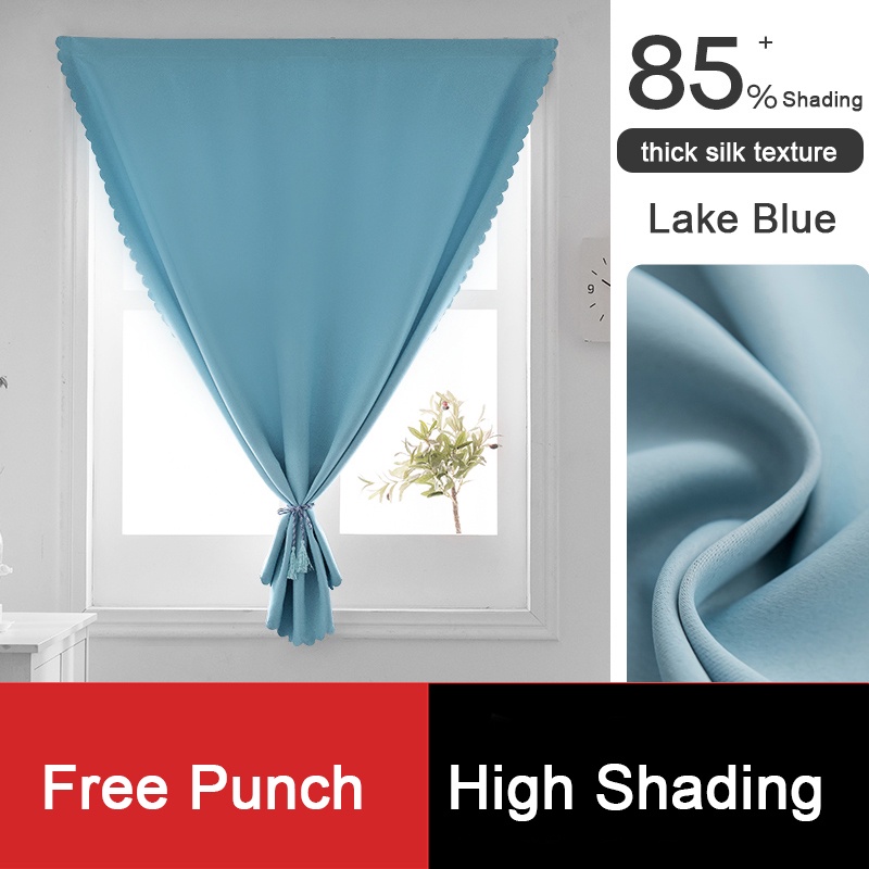 Blackout Curtains Self-adhesive Installation Without Punching Curtain ...