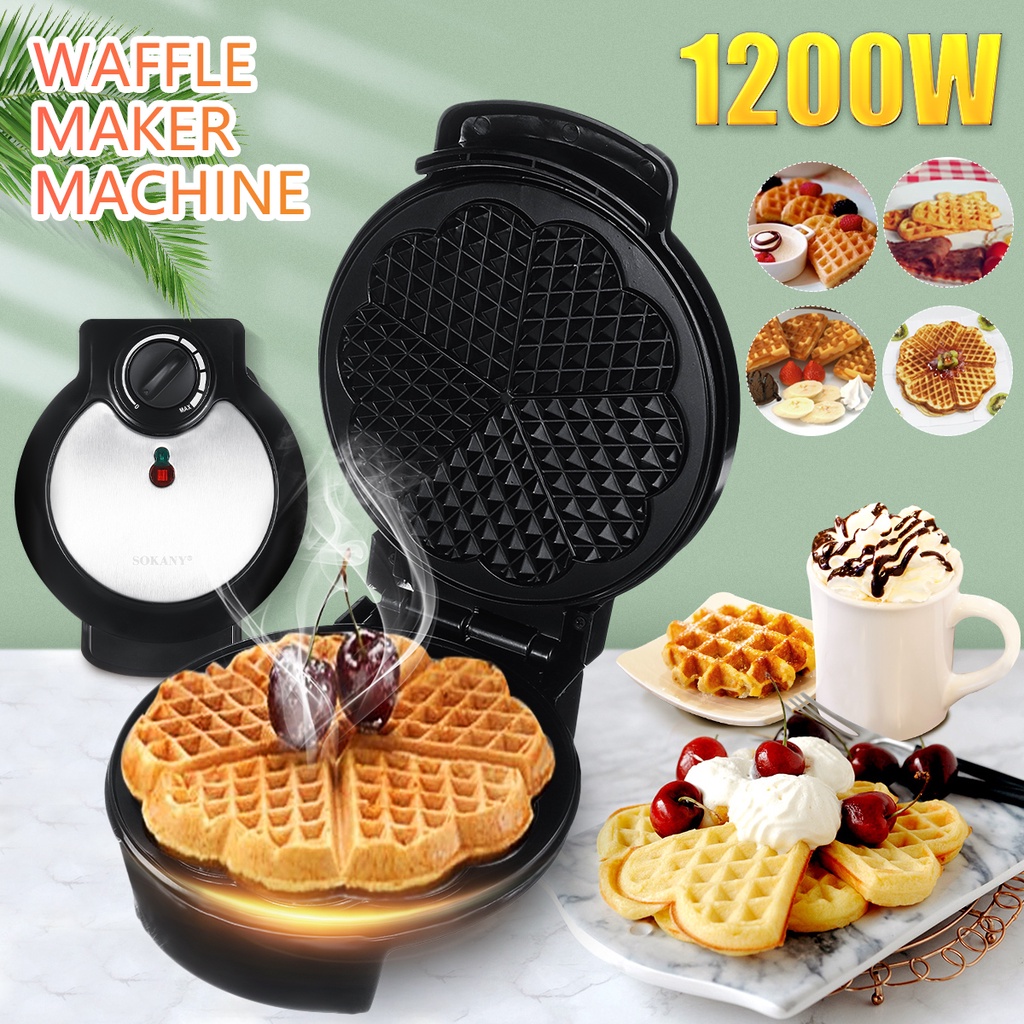 1200W Electric Waffles Maker Adjustable Bubble Egg Cake Oven Breakfast ...