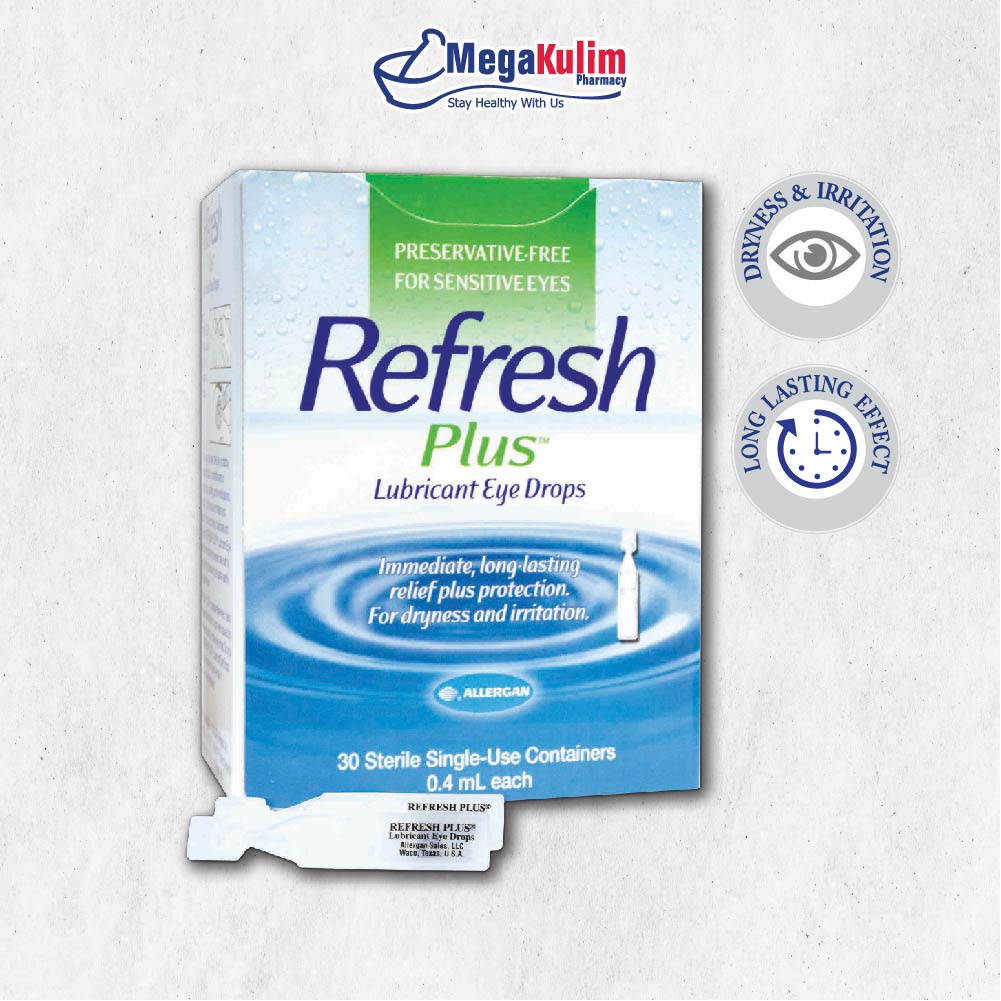Refresh Plus Lubricant Eye Drops (30 Sterile x 0.4ml) | Shopee Singapore