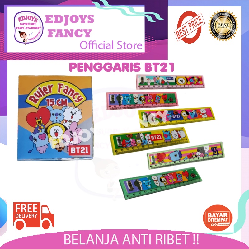 Contents Of 12pcs Ruler BT21 Line BTS Stripe Ruler 15cm disney Character cc015 RR-1112 | Shopee ...