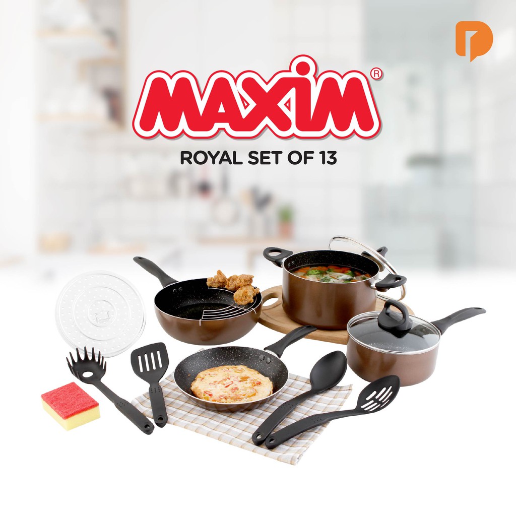 Maxim Royal Set / Teflon Set Maxim Non Sticky Contents 13 Pcs | Shopee ...