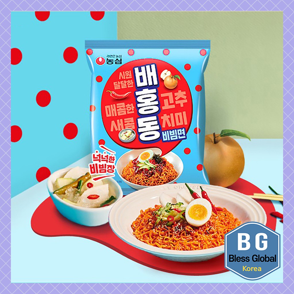 Korean Ramen New Product Nongshim Bae Hong Dong Bibim Ramen (137g / 4ea) | Shopee Singapore