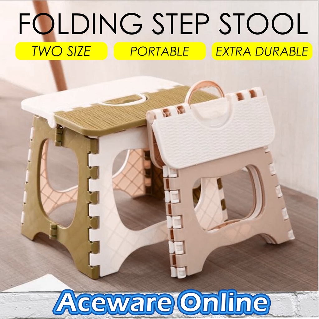 Folding Step Stool Foldable Plastic Stool Portable Bench Kerusi Lipat ...