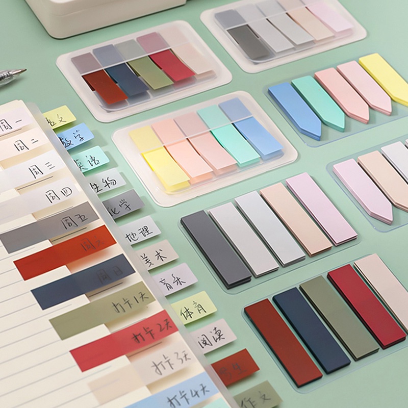 100 Sheets Morandi Writable PET Label Sticker Classification Index ...