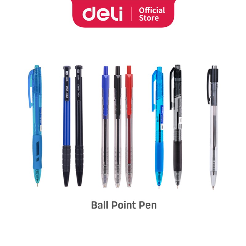 Deli Retractable Ball Pen 0.7mm EQ003 | Shopee Singapore