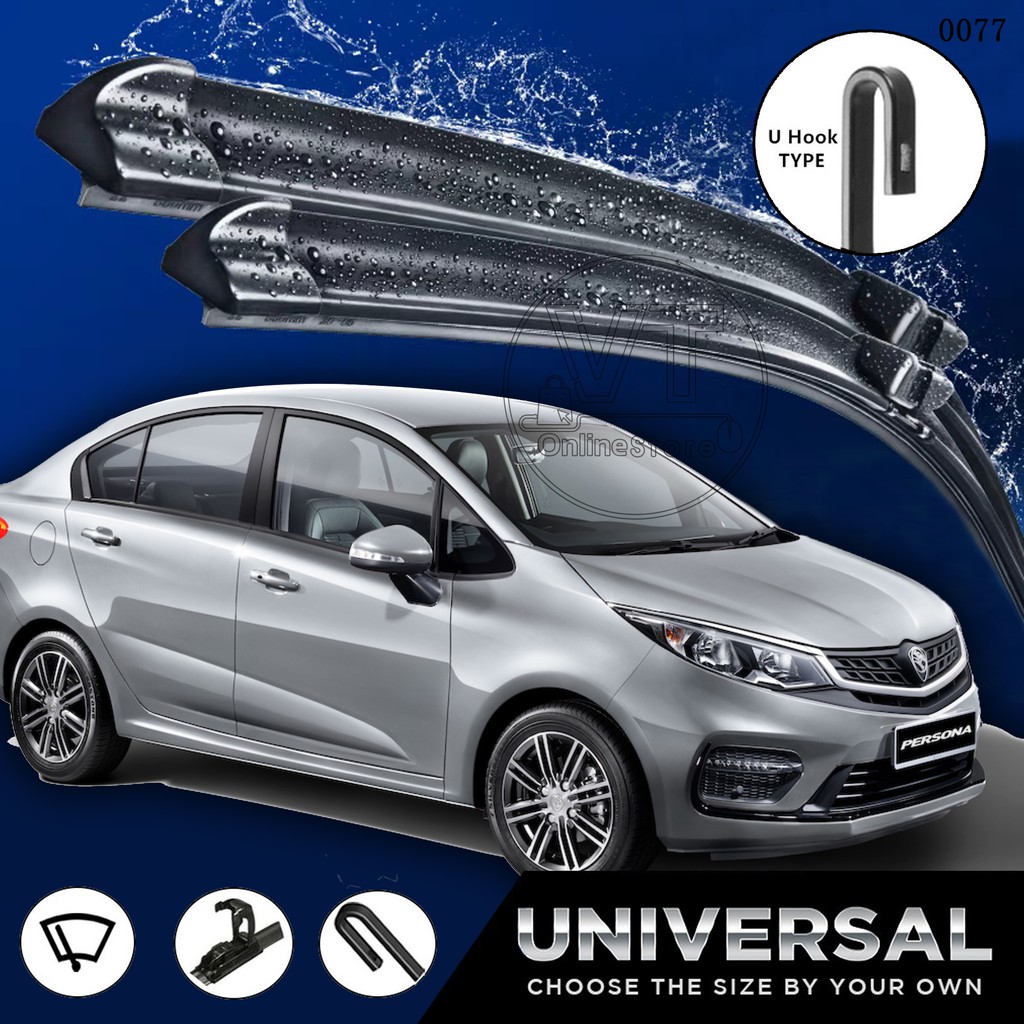 Car Wiper Soft Rubber Wipers Blade Boneless Proton Perodua Toyota Honda ...
