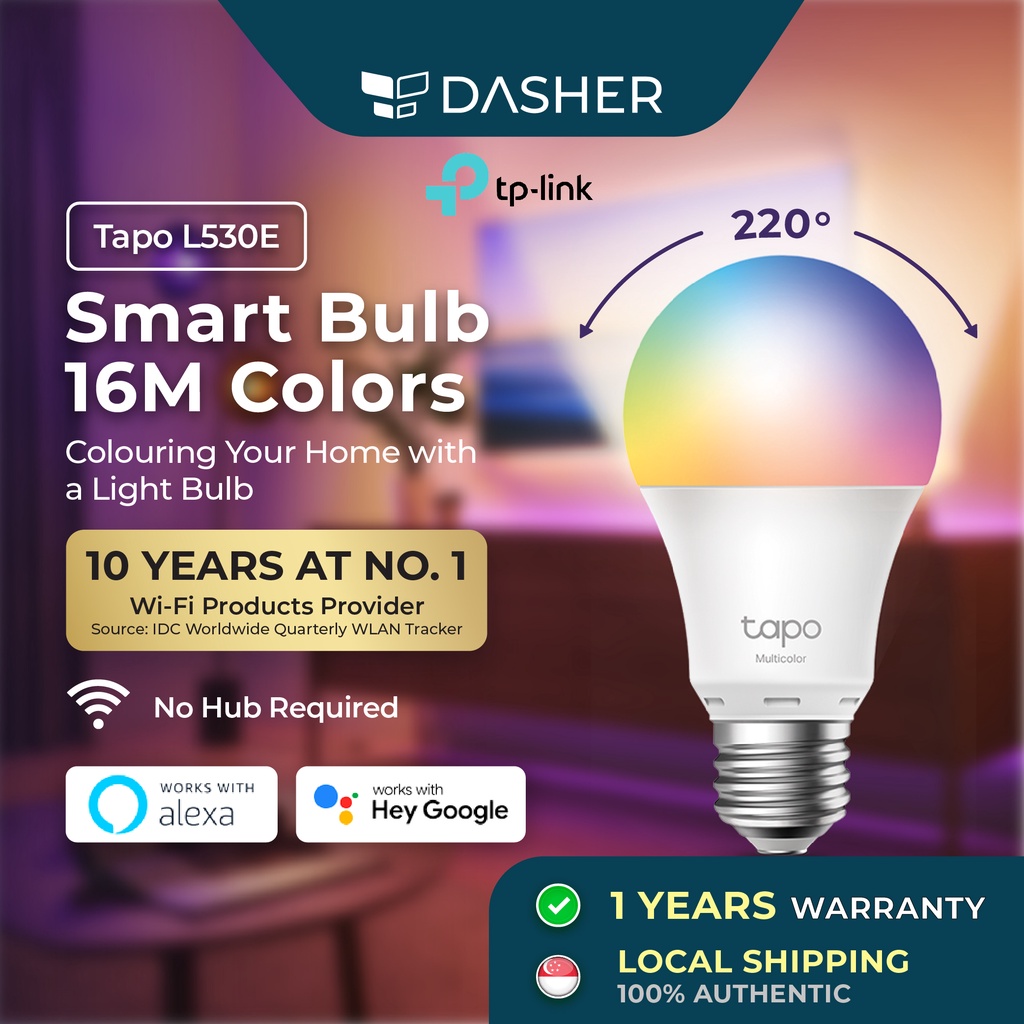 TP-Link Tapo L530E Smart Wi-Fi LED Light Bulb 16M Colors No Hub ...