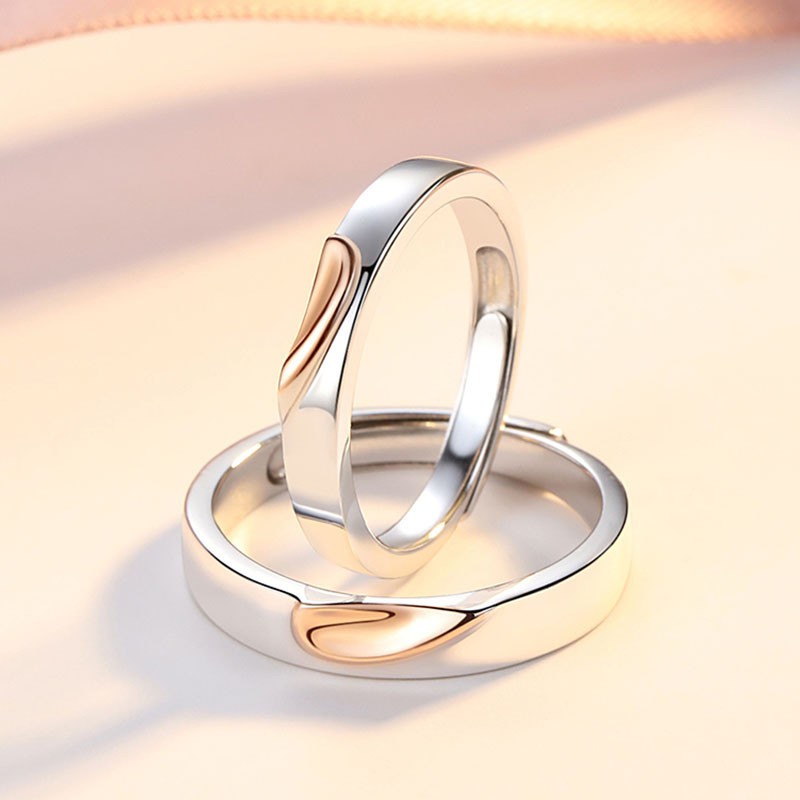 A Pair Lover Couples Open Adjustable Rings Matching Set | Shopee Singapore