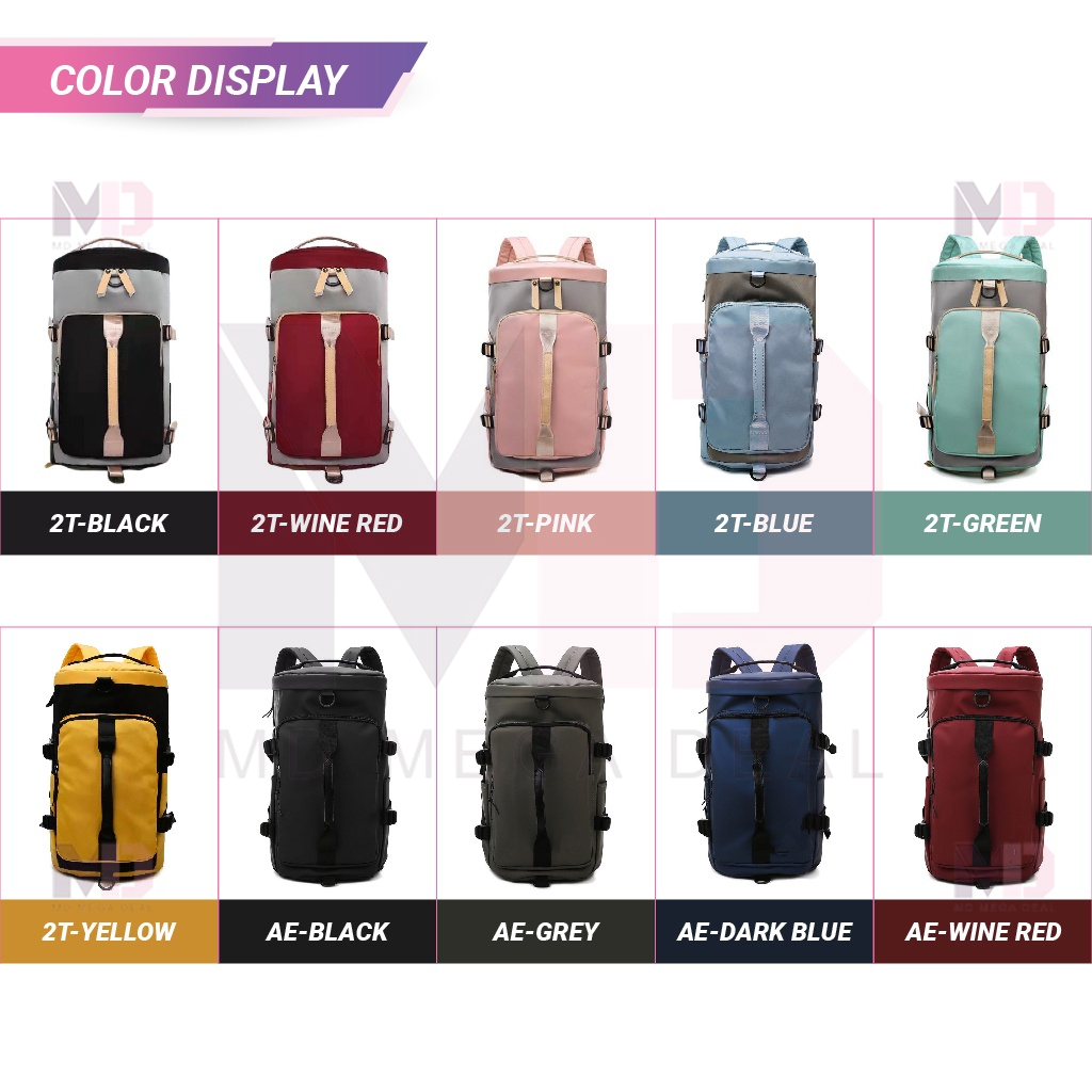《Mega Deal》3 Ways Carry Duffel Backpack Water Resistant Wet Pocket ...