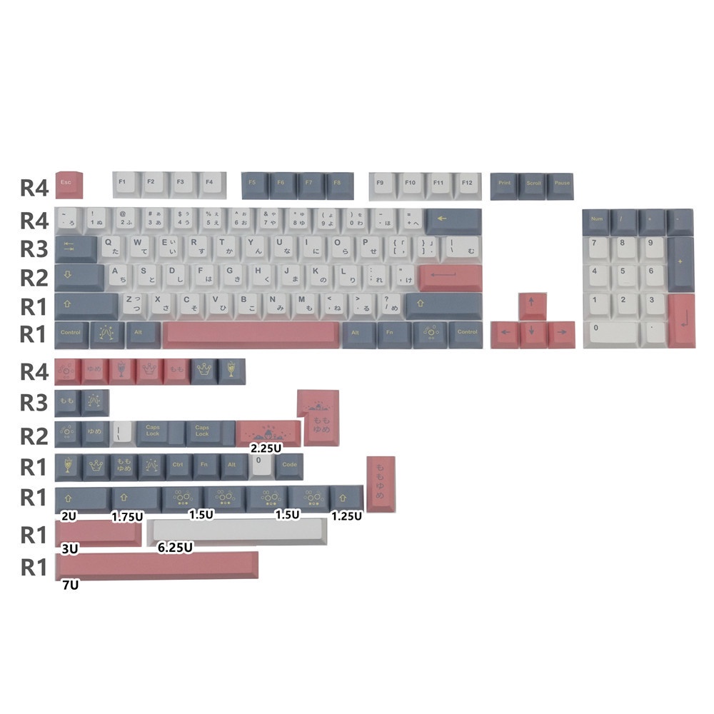 GMK Replica Keycap, Complete Set of PBT Keycaps Cherry Profile DYE-SUB ...