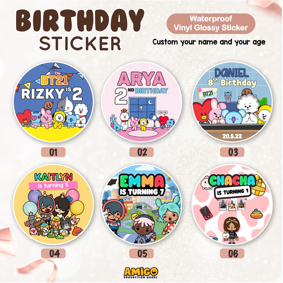 Birthday Sticker Children's Birthday Sticker Birthday Sticker Free ...