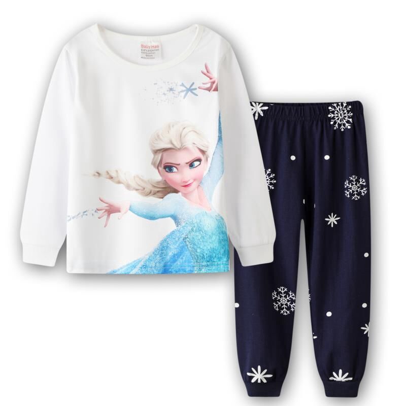 Frozen Princess Elsa Pajamas Girls Toddler Kids Cotton Pyjamas Cartoon ...