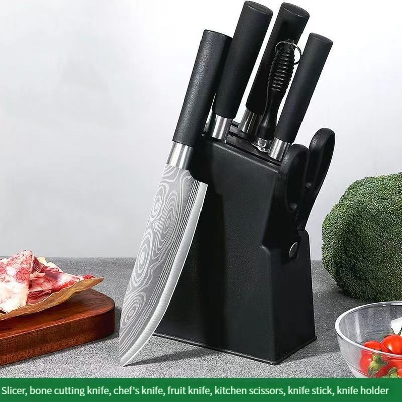 Kitchen knife 7 piece set household stainless steel kitchen knife bone ...