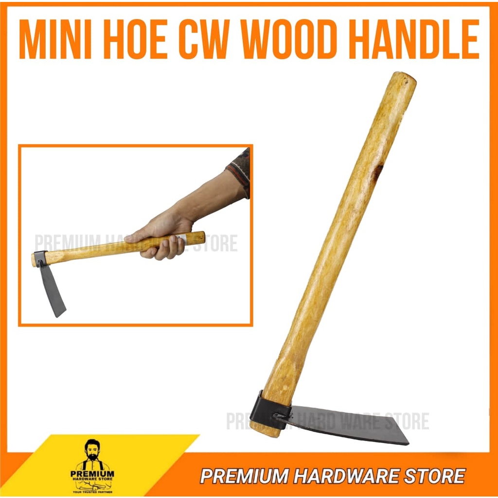 MATA KAYU Mini HOE WITH WOOD HANDLE/STEEL GARDEN HOE/Small HOE/GARDEN ...