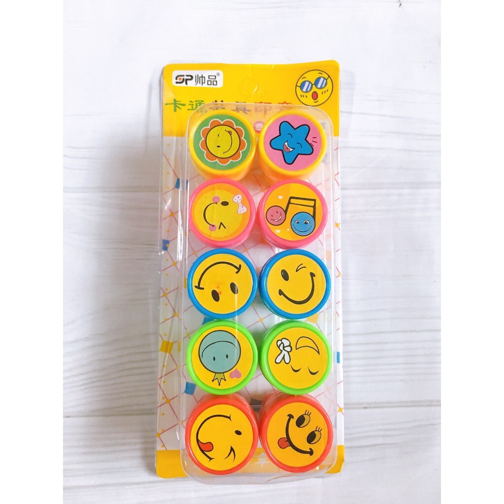Smiley face stamp set (10 stamps) | Shopee Singapore