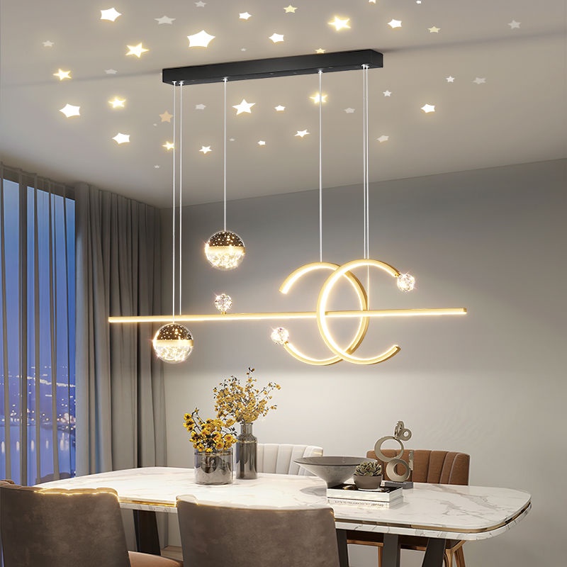 Chandelier Dining Room Lights Nordic Creative Starry Sky Bar LED Lights ...