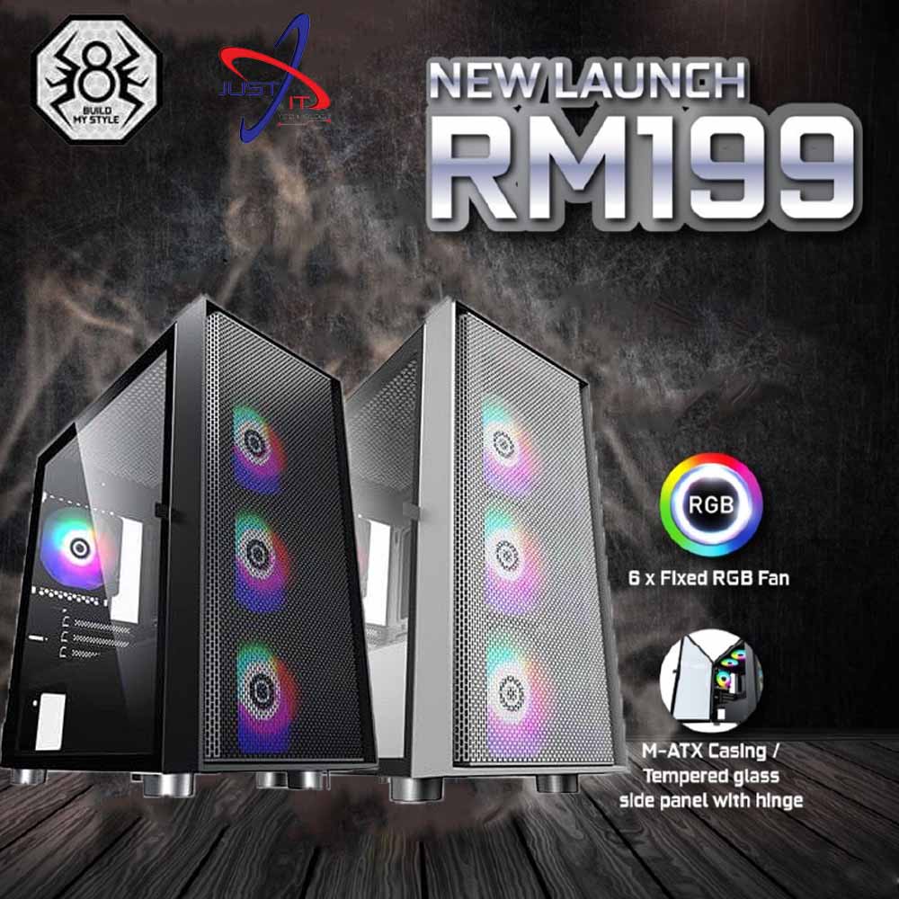 Bms Bms-1B/Bsm-1W Plus Tempered Glass Micro Atx Gaming Case | Shopee ...