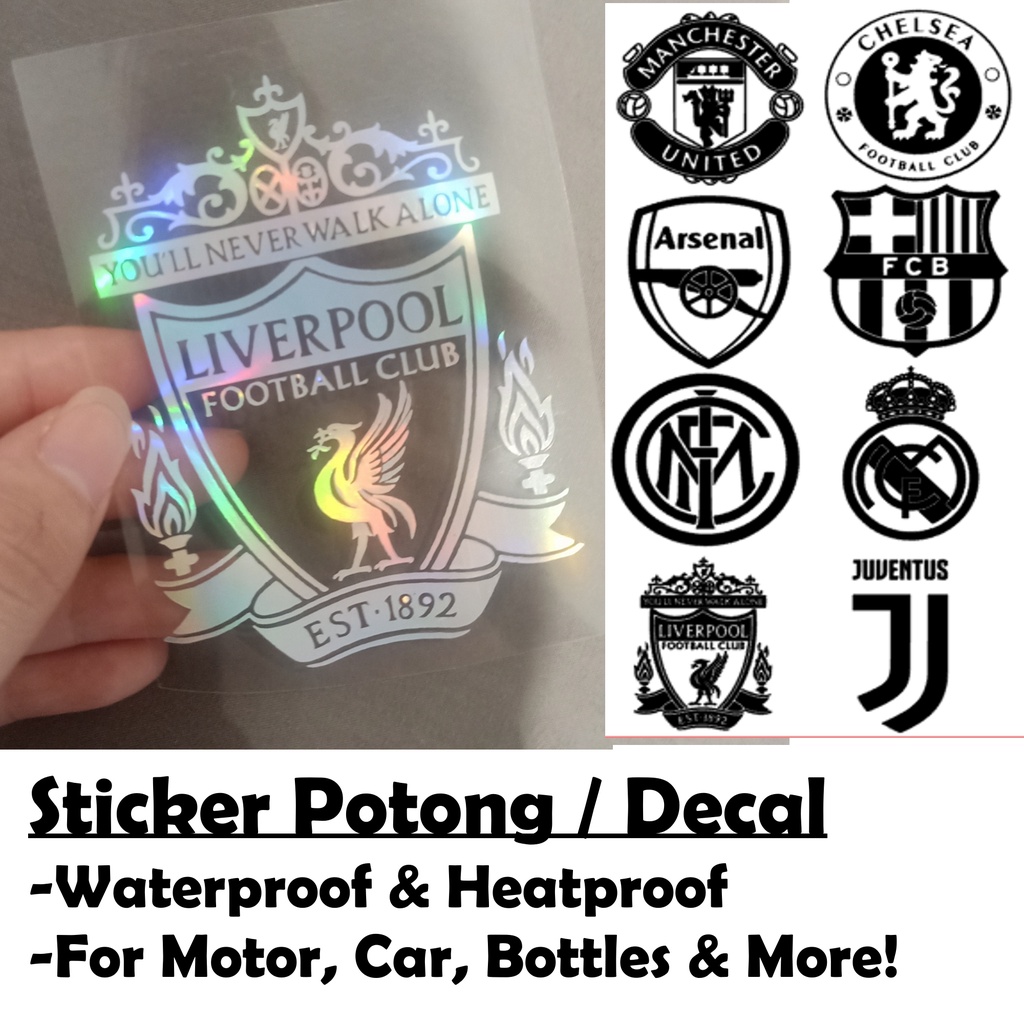 [STICKER POTONG / DECAL] FOOTBALL CLUB LOGO STICKER MOTOR THERMOS ...