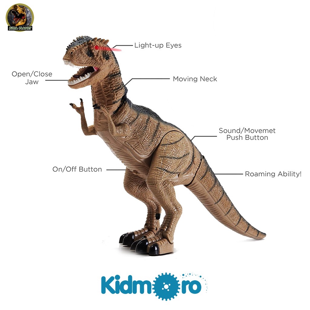 Jura Planet Battery-Operated 30cm Rugops T-Rex Dinosaur, Roar, Shake ...