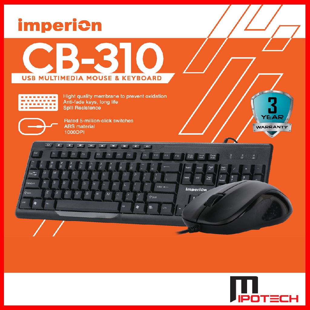 Imperion CB-310 USB Multimedia Keyboard & Mouse | Shopee Singapore