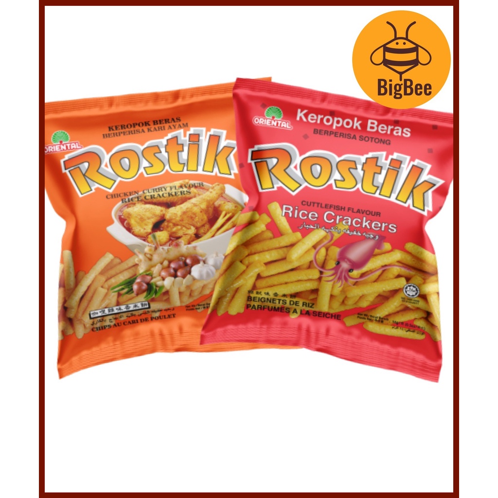 Oriental Rostik Rice Crackers - 14g x 10pkts Chicken Curry / Cuttlefish ...