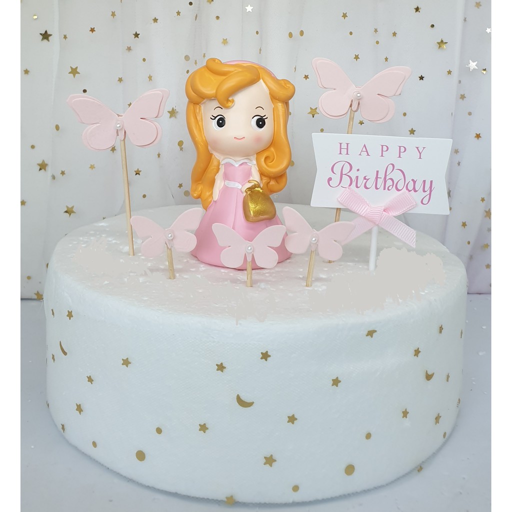Birthday Cake Topper | Pretty Lady Cake Decoration with Butterflies ...