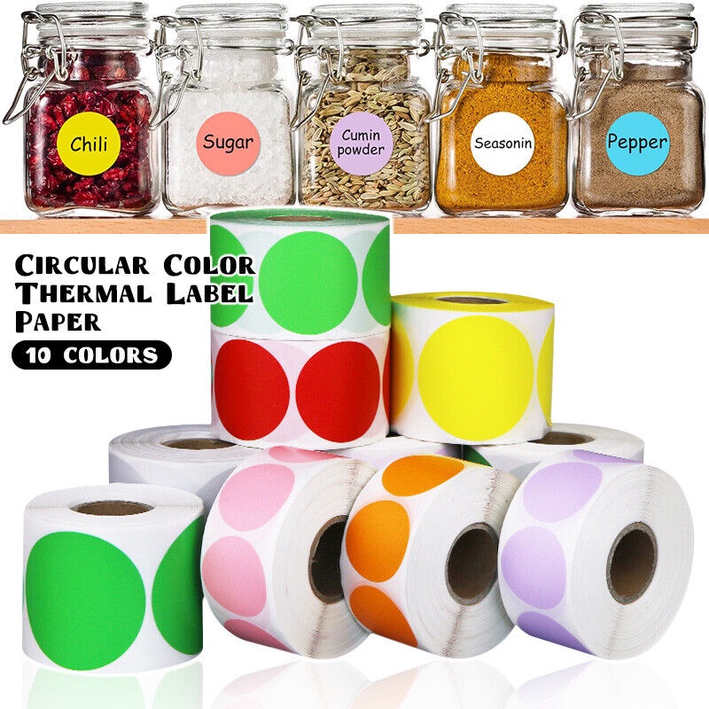 Direct Thermal Label Self-Adhesive Circle Name Tag Label Thermal ...