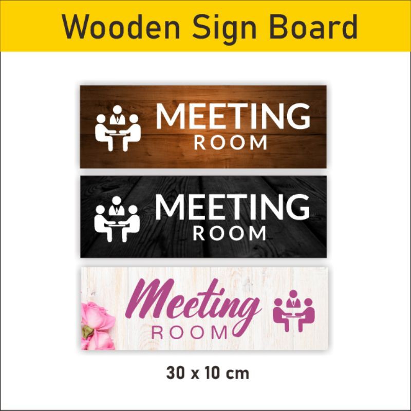 Meeting ROOM Wooden Sign Board Wall Sign Wall Decoration | Shopee Singapore