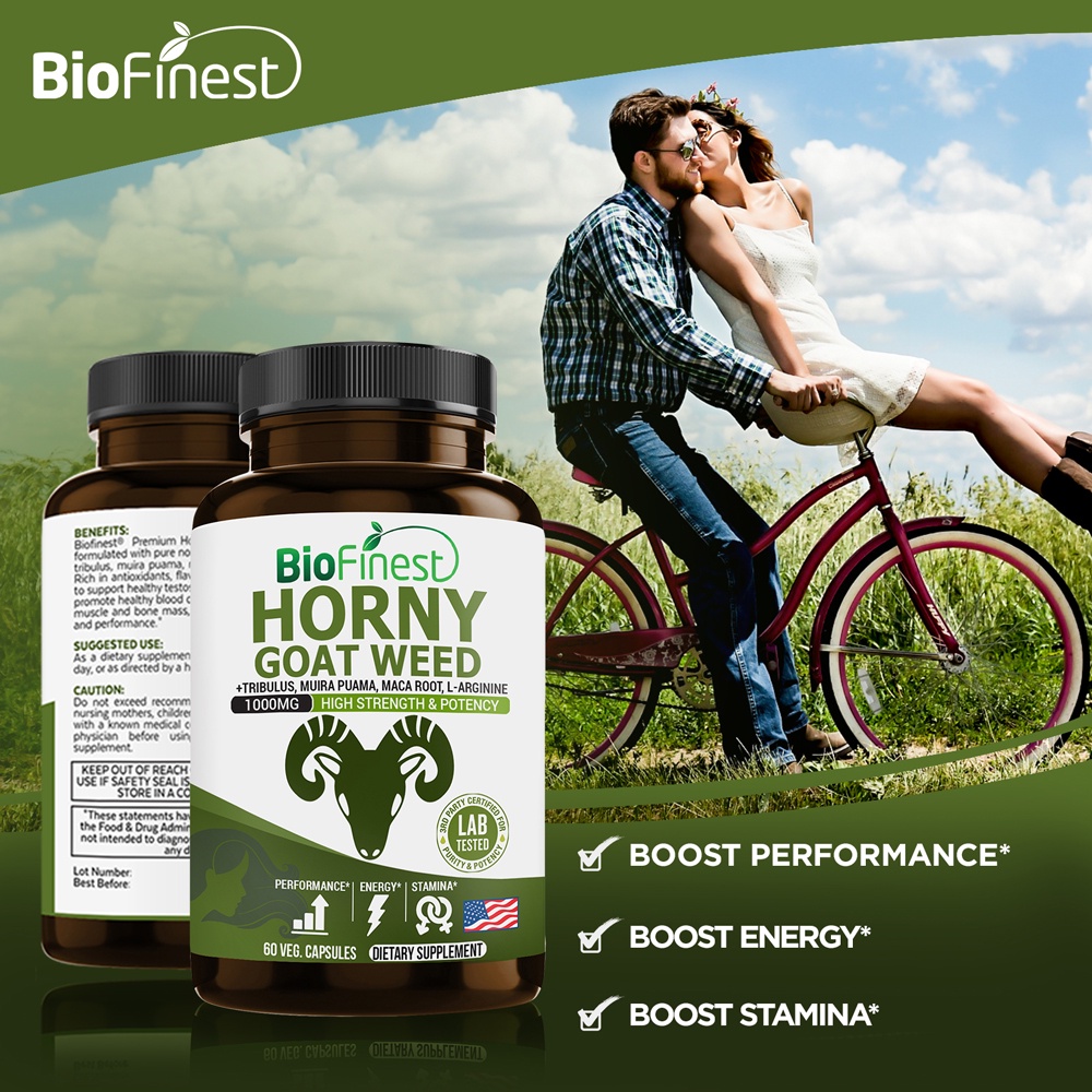 Biofinest Horny Goat Weed 1000mg - Maca Tribulus L Arginine - Men Women ...