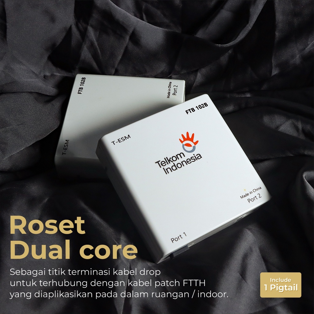 Rosette 2 Core 1 adapter- Rosette FTTH Fiber Optic - Telkom Or Plain Logo - SC UPC | Shopee ...