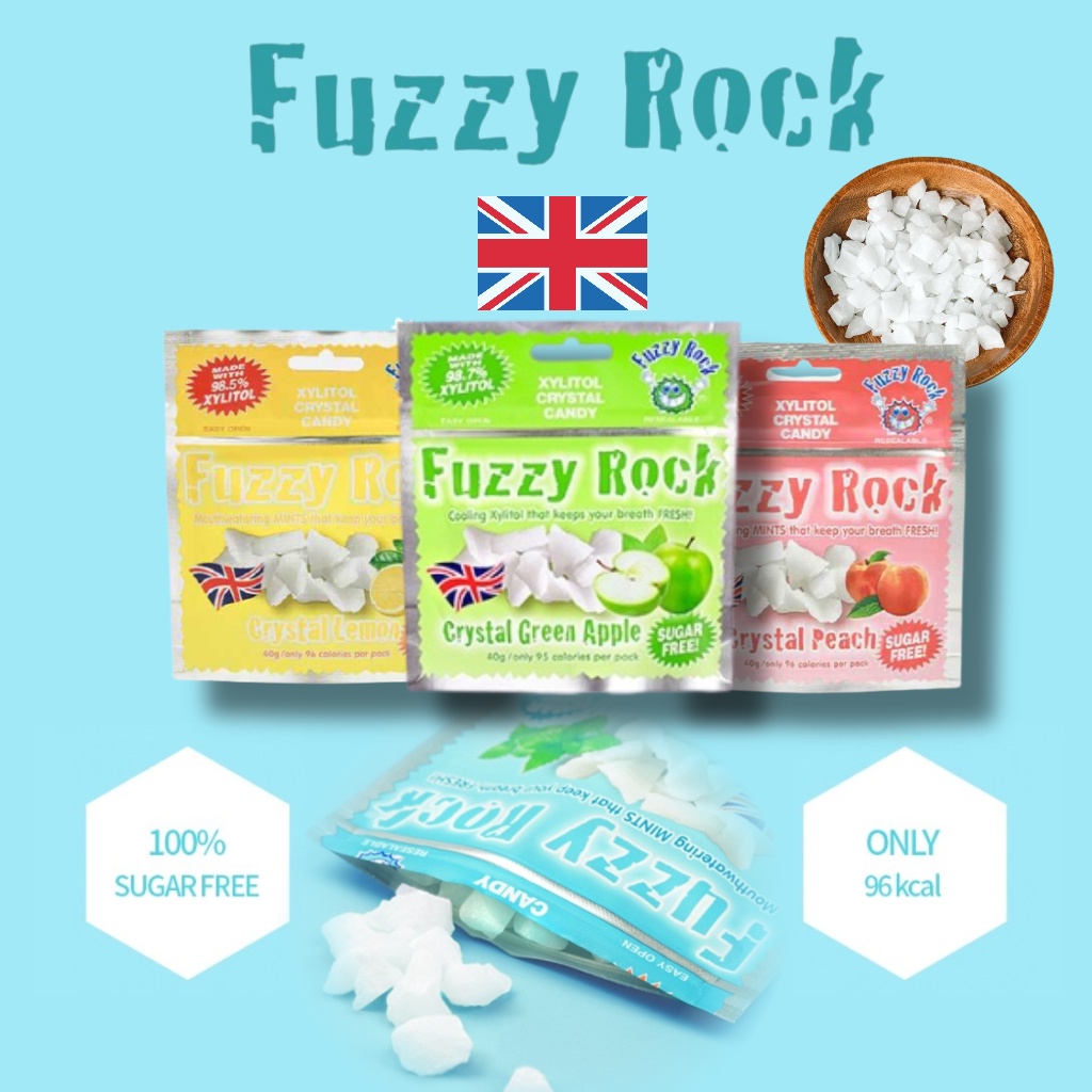 Fuzzy Rock Xylitol Dental Candy Sugar-Free Tooth-Friendly Candy 40g ...