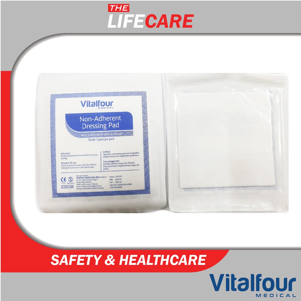 Non Adhesion Absorbent Pad 10cm x 10cm Sterile Non Adherent Pad Wound ...
