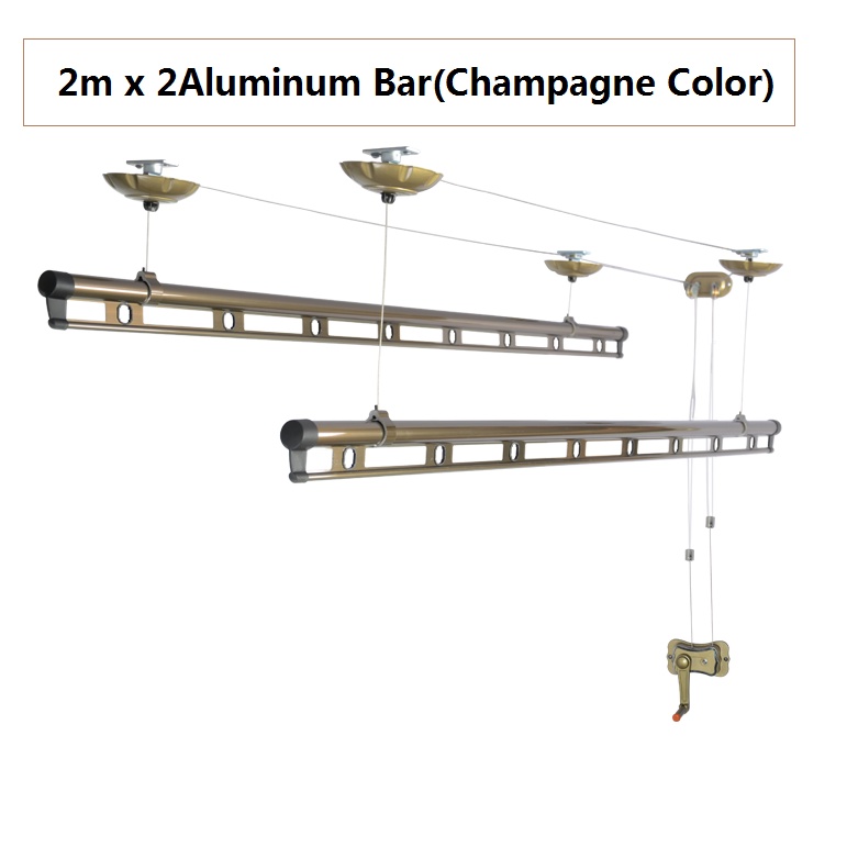 Aluminum 2m Ceiling Lifting Drying Rack / Lifting Clothes Hanger ...