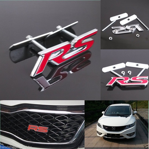 3D Metal RS Metal car emblem logo Front Grille badge Auto accessories ...