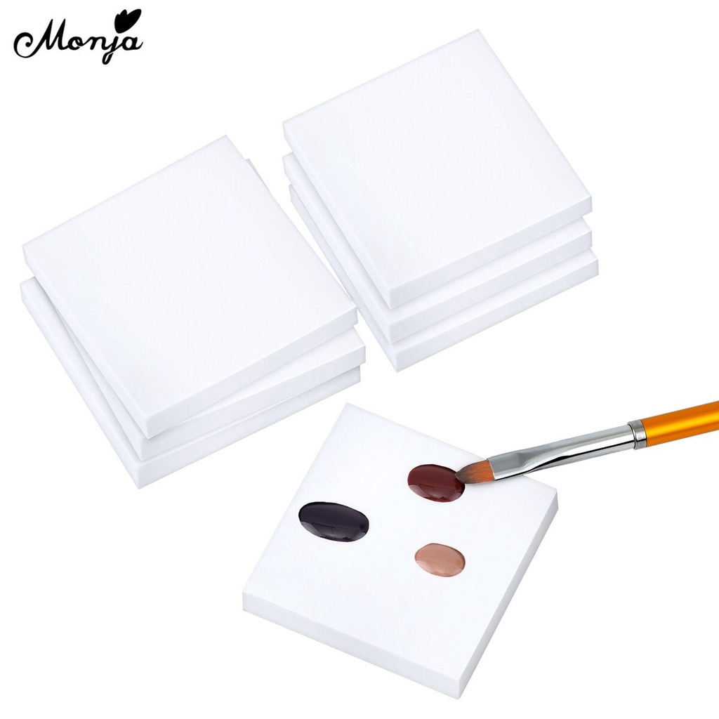 Monja 50 Pcs Nail Art Paper Tray Holder Palette for UV Gel Polish ...