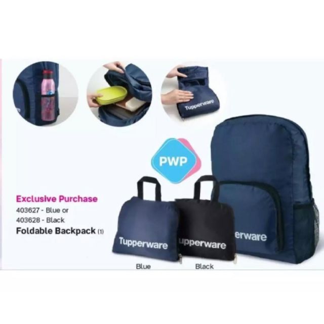 Tupperware Foldable Backpack (1pc) | Shopee Singapore