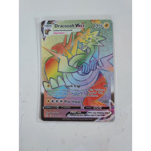 Pokemon dracozolt vmax hyper rare rainbow evolving skies card | Shopee ...