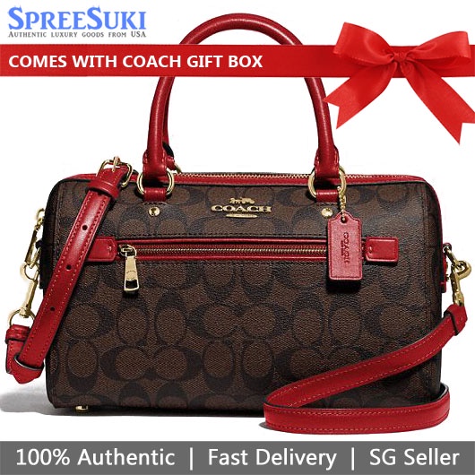 Coach Handbag In Gift Box Crossbody Bag Rowan Satchel In Signature ...