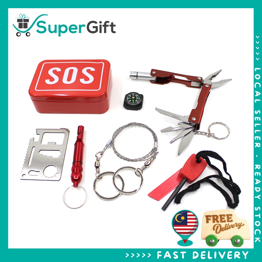 Emergency Survival SOS Tool Box Traveler Set Kecemasan SOS | Shopee ...