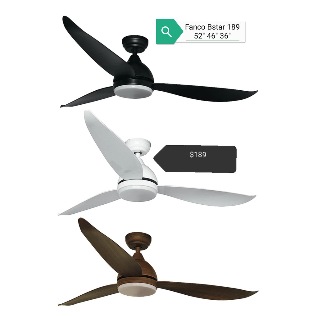 Fanco B-Star DC ceiling fan with 3-tone led light and remote control ...