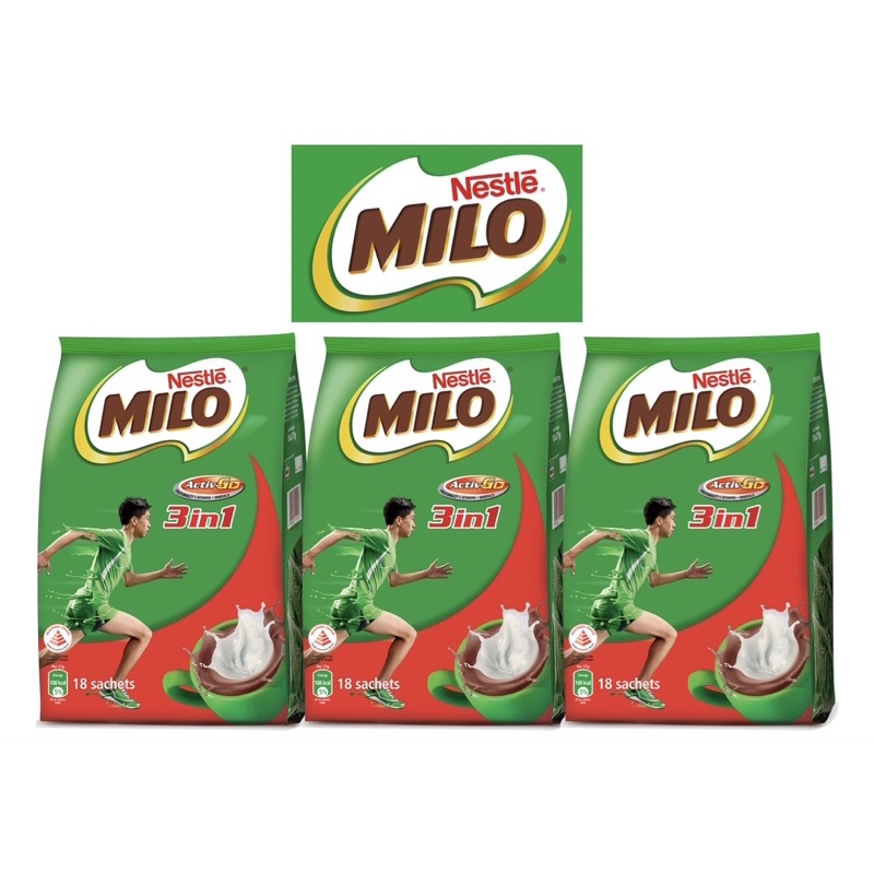 Bundle Of 3‼️ Milo Activ-GO Nestle Milo 3 in 1 [16 Sachets / Pack ...