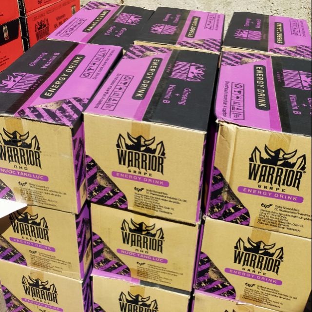 Carton of 24 Bottles of Warrior Grape Thai Energy Soft Drink 330ML ...
