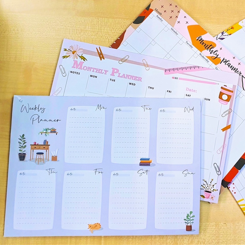 B5 DIY undated Planner 2025 Weekly & monthly planner 50 sheets To Do ...