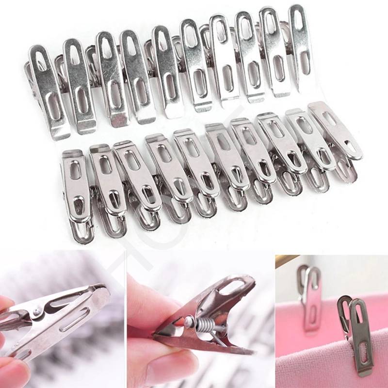 Brand New Stainless Steel Clothespin File Metal Clip for Coat and Pants ...