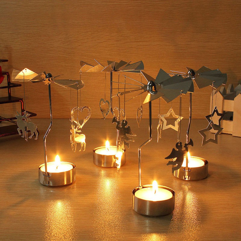 Gold Candlesticks Rotating Romantic Rotation Spinning Carousel Tea ...