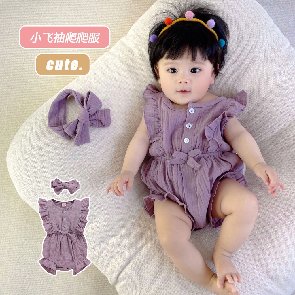 Infant jumpsuit female baby ha clothes climbing clothes summer newborn ...