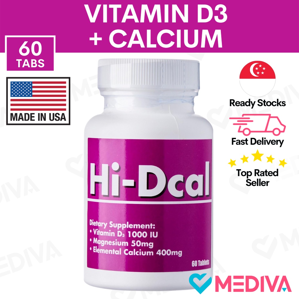 Hi-Dcal Calcium + Vitamin D3 1000 IU Multivitamin Supplement | Shopee ...