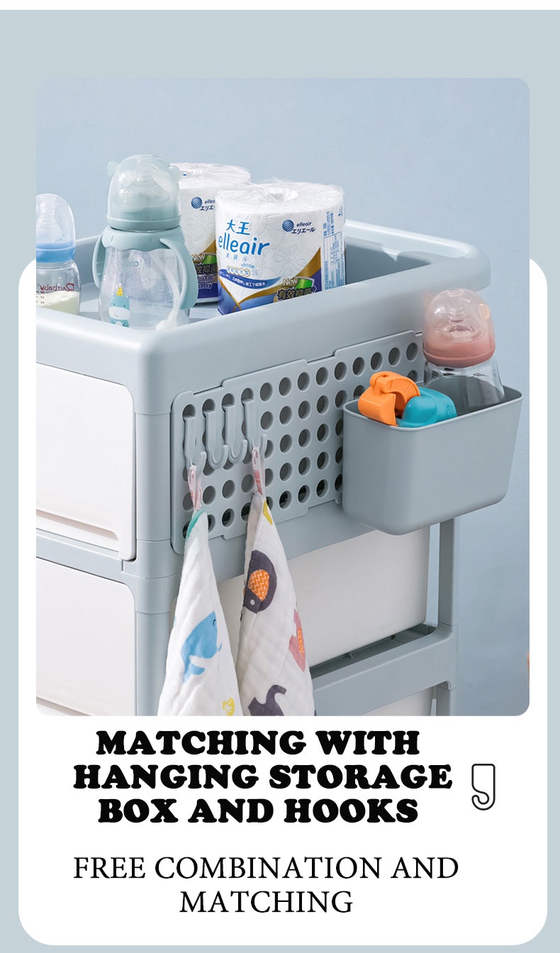 New born infant toddler baby Nursery Storage trolley cart / snacks rack ...
