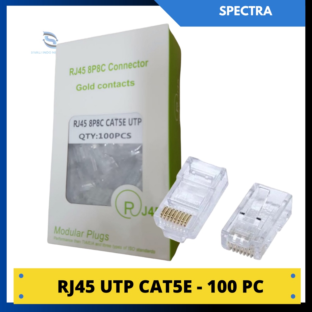 Rj45 UTP CAT5E CONNECTOR CONTENTS 100 PCs | Shopee Singapore