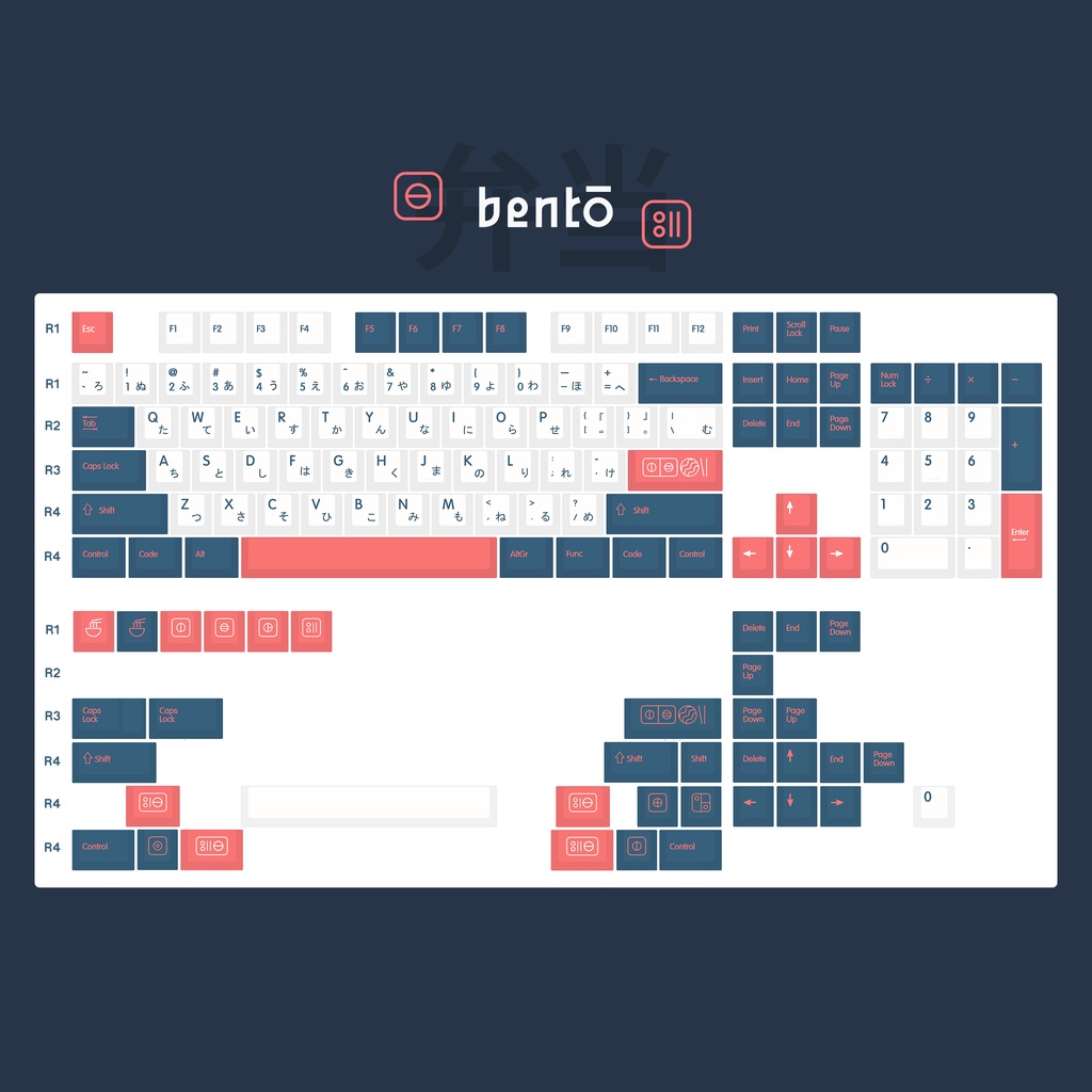 [SG, In stock] Bento Dye Sub PBT Cherry Profile Keycap Set, inspired by ...